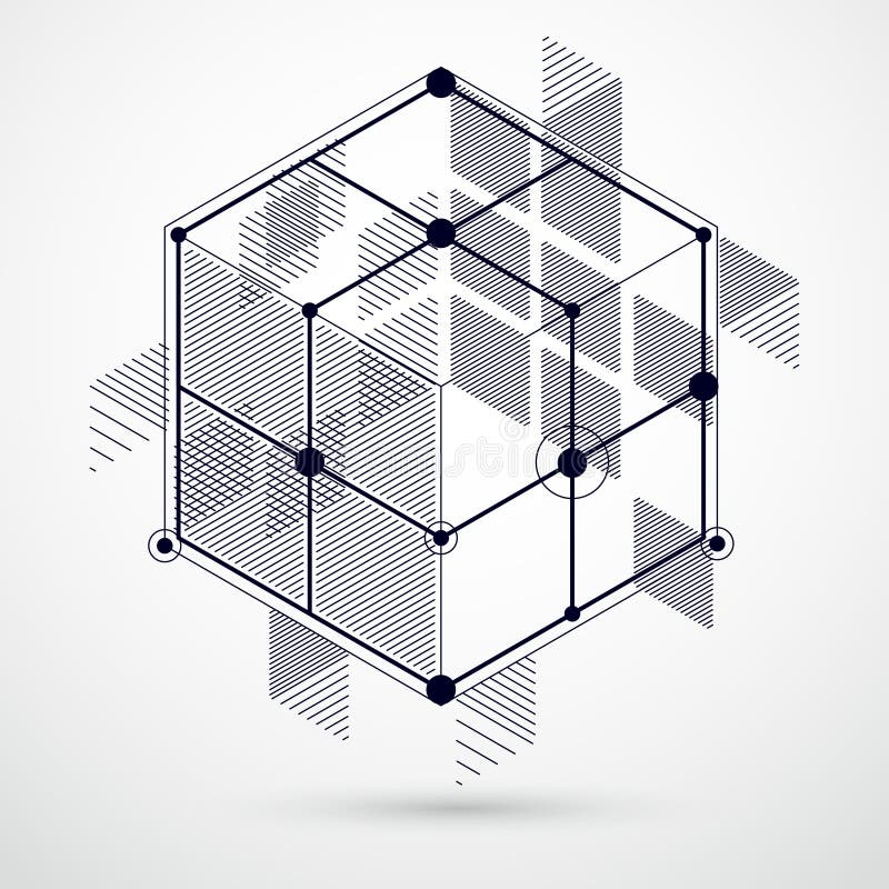 Drawing the cube stock illustration. Illustration of graphic - 95900121