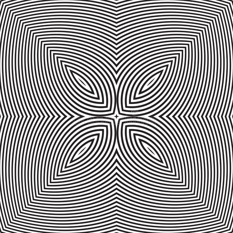 Symmetrical Eye Illusion Floral Stripe Line Op Art.Geometric B/W ...