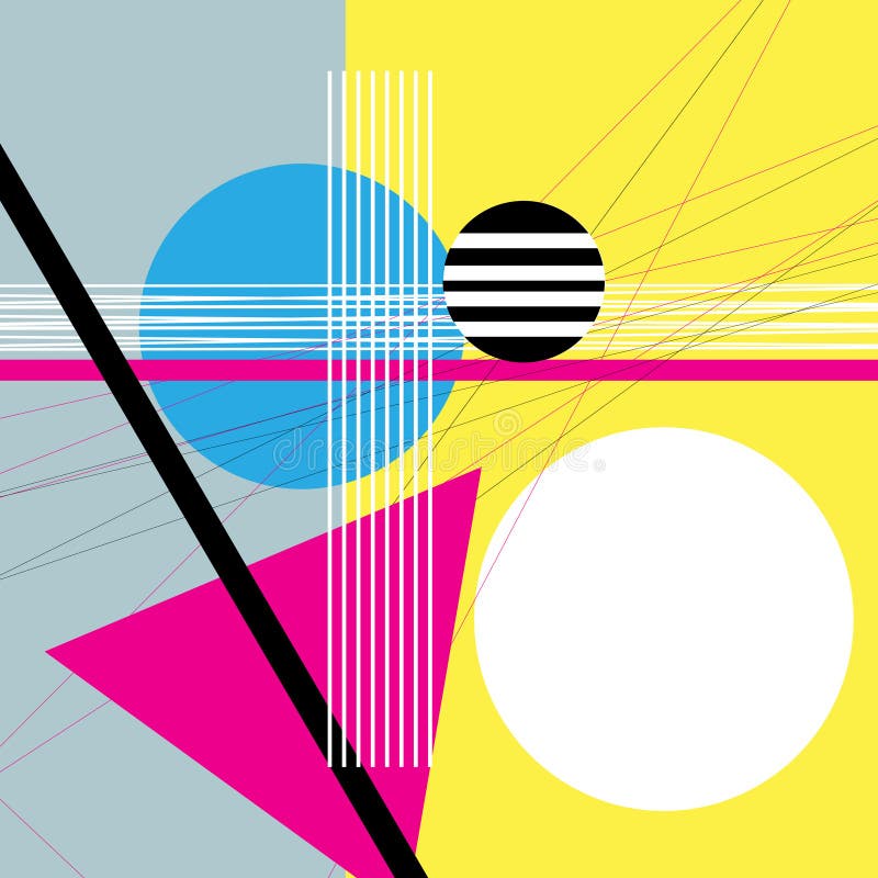 Abstract Vector of Geometric Shapes and Various Unusual Elements Stock ...