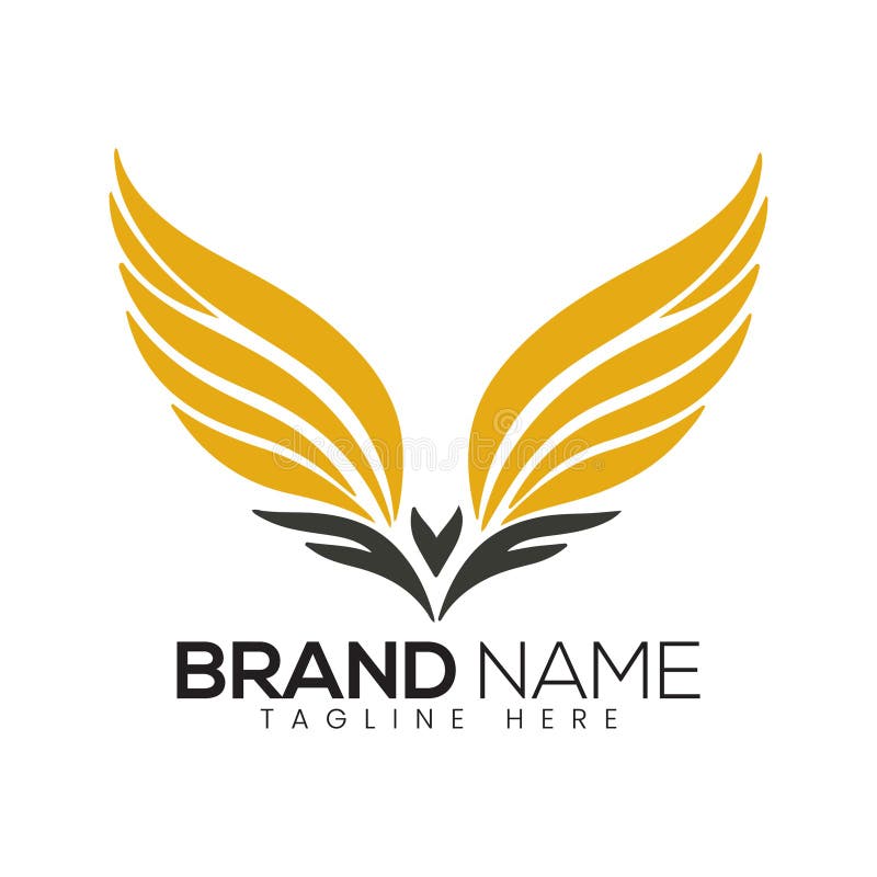 Abstract Vector Golden Wings Icon or Logo Design Template Stock Vector ...