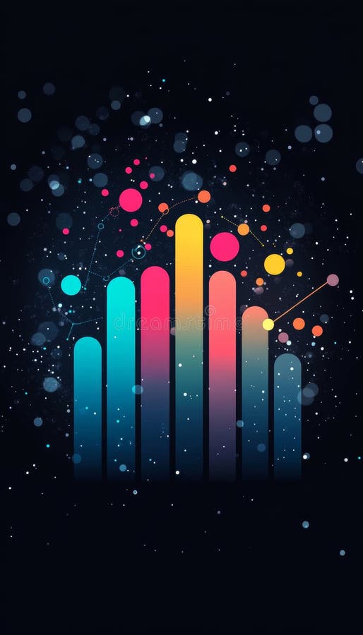 Abstract Vector Graphic of Colorful Column Chart with Line Graph ...