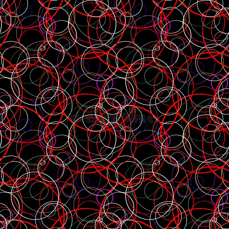Abstract Vector Graphic with Red and Black Random, Scattered Circles ...