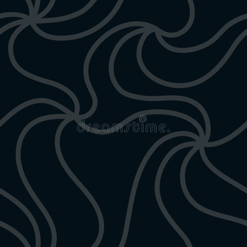 Abstract Vector Gray Curved Lines on a Black Background. Seamless ...
