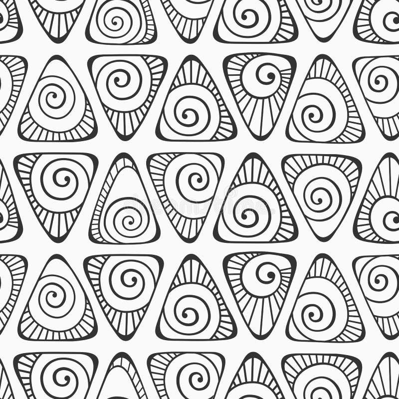 Abstract Vector Hand Drawn Triangles Seamless Pattern. Triangles with ...