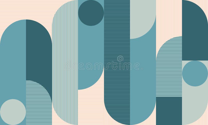 Abstract Vector Horizontal Background, Geometric Shapes in Retro Style ...