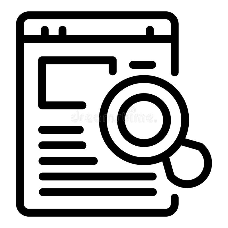 Abstract Vector Icon of Magnifying Glass on Document Stock Vector ...