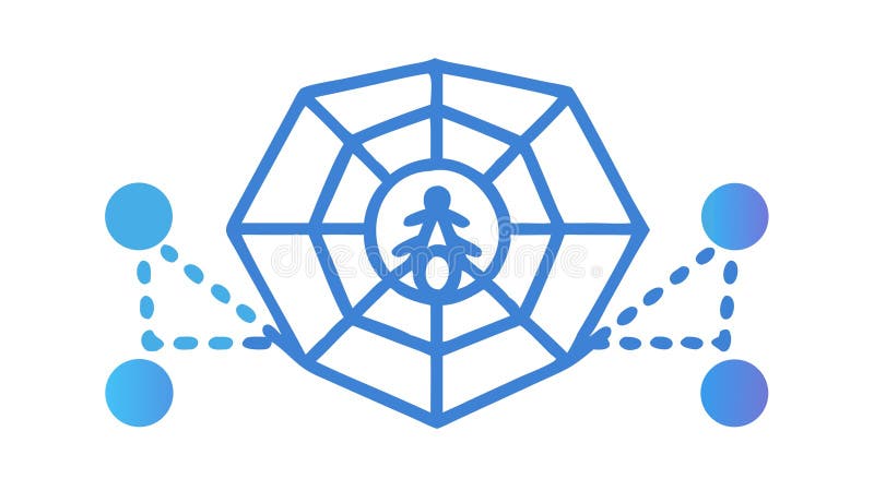 Abstract Web Network for Interconnected Digital Systems, Vector Design ...