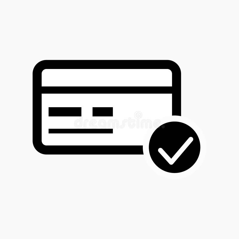 Payment Card Approve Validation Icon. Pictogram Isolated on White ...