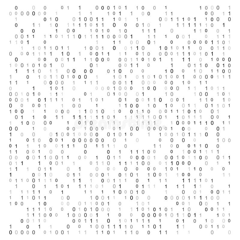 Abstract Vector Illustration with Binary Code. Digital Technological ...