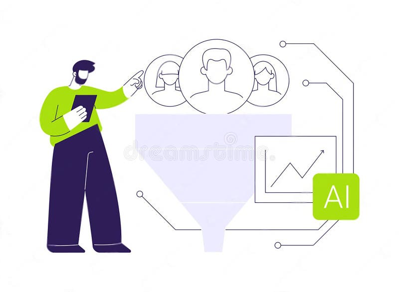 AI-Enhanced Sales Funnel Optimization Abstract Concept Vector ...