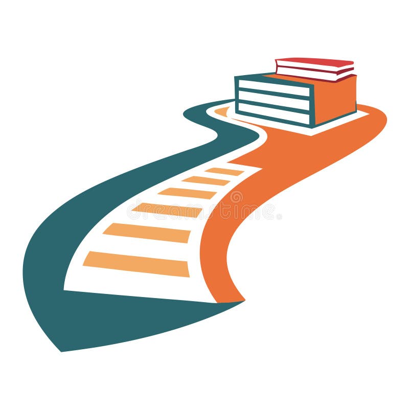 Pathway To Knowledge: Books and Educational Road Illustration for ...