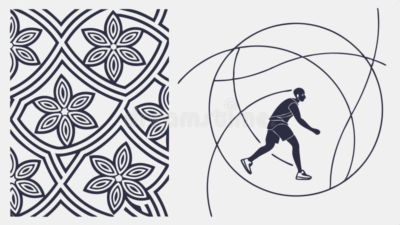 Abstract Figure with Geometric Body and Pattern Vector Design ...