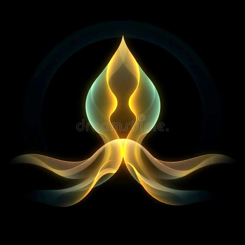 Abstract Vector Illustration of a Glowing Candle with Flowing Light ...