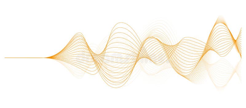 Abstract Vector Illustration of Gold Colored Wave Lines on White ...