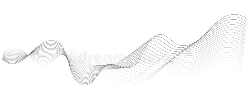 Abstract Vector Illustration of Gray Colored Wave Lines - Vector ...