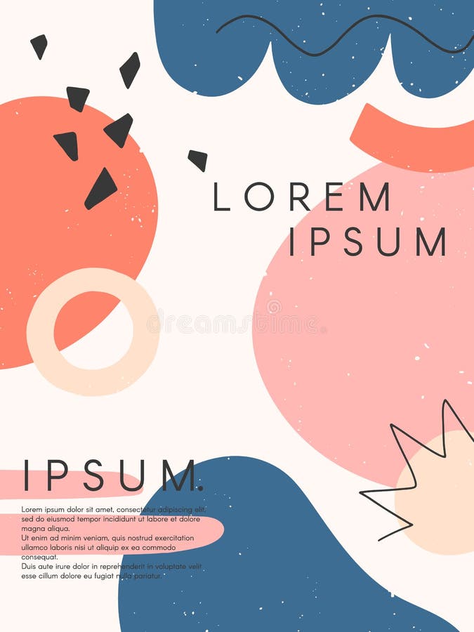 Abstract Vector Illustration with Hand Drawn Various Organic Shapes and ...