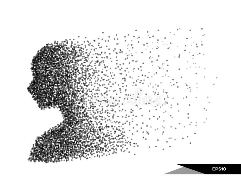 Abstract Vector Illustration of Human Bust in the Form of Dots Stock ...