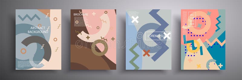 Abstract Vector Illustration of Light Covers with Graphic Geometric ...