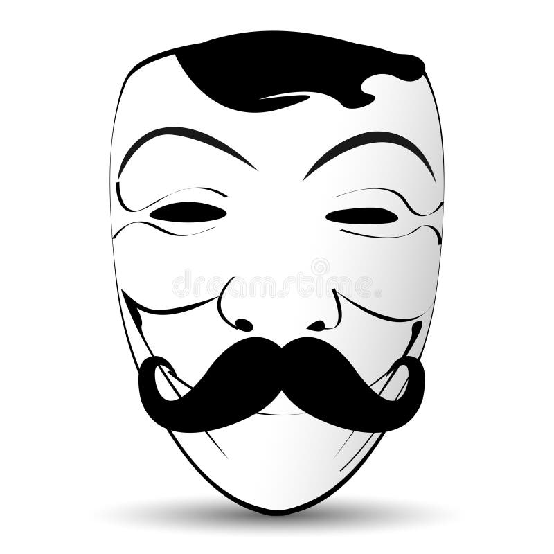 Abstract Vector Illustration Mask with a Mustache Stock Vector ...