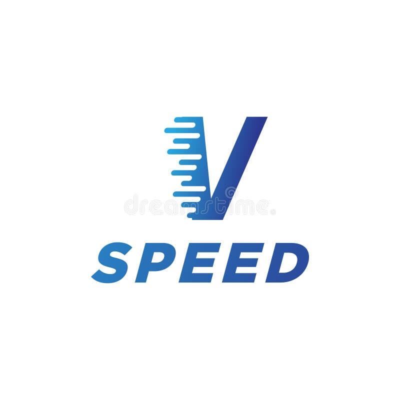 Abstract Vector Illustration Motion Fast Speed Initial Letter V Icon ...