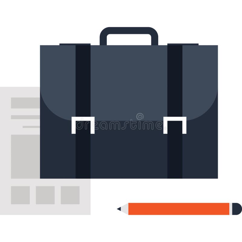 Portfolio Flat Web Icon Concept Stock Vector - Illustration of case ...