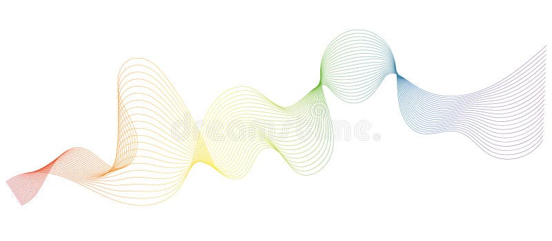 Abstract Vector Illustration of Rainbow Colored Wave Lines - Vector ...