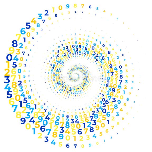 Abstract Vector Illustration of Randomly Scattered Colorful Numbers ...