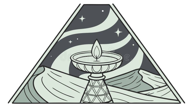 Abstract Temple with Floating Light, Vector Art, Vector Design ...