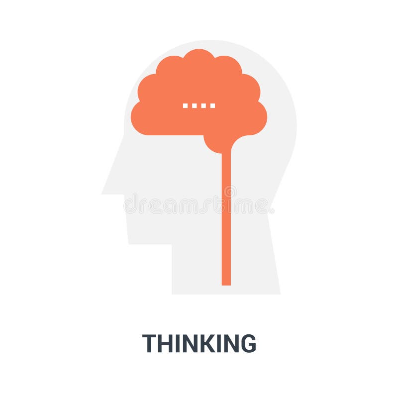 Thinking icon concept stock vector. Illustration of knowledge - 131336087