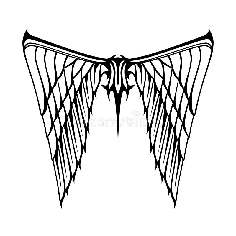 Abstract Vector Illustration Wings Tattoo Black White Stock Vector ...