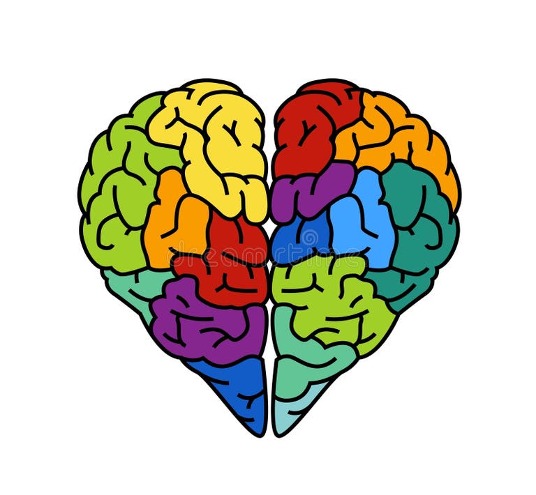 Abstract Vector Image Combining a Brain and Heart Shape. Stock Vector ...