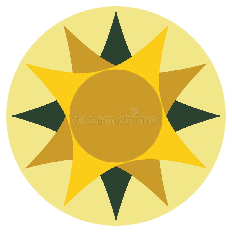 Abstract Vector Image of Sun in a Circle Stock Vector - Illustration of ...