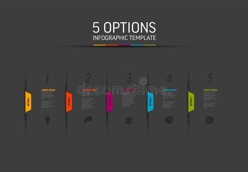 Abstract Vector Infographic Template with Five Sections Stock Vector ...