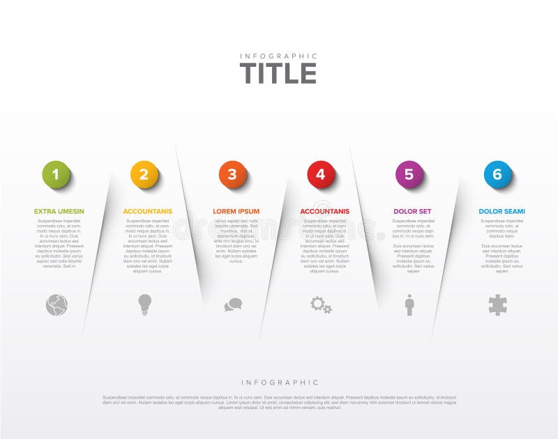 Abstract Vector Infographic Template with Six Sections Stock Vector ...