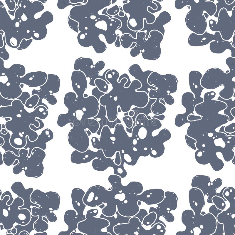 Abstract Vector Ink Blob Seamless Pattern For Clothes Design Stock