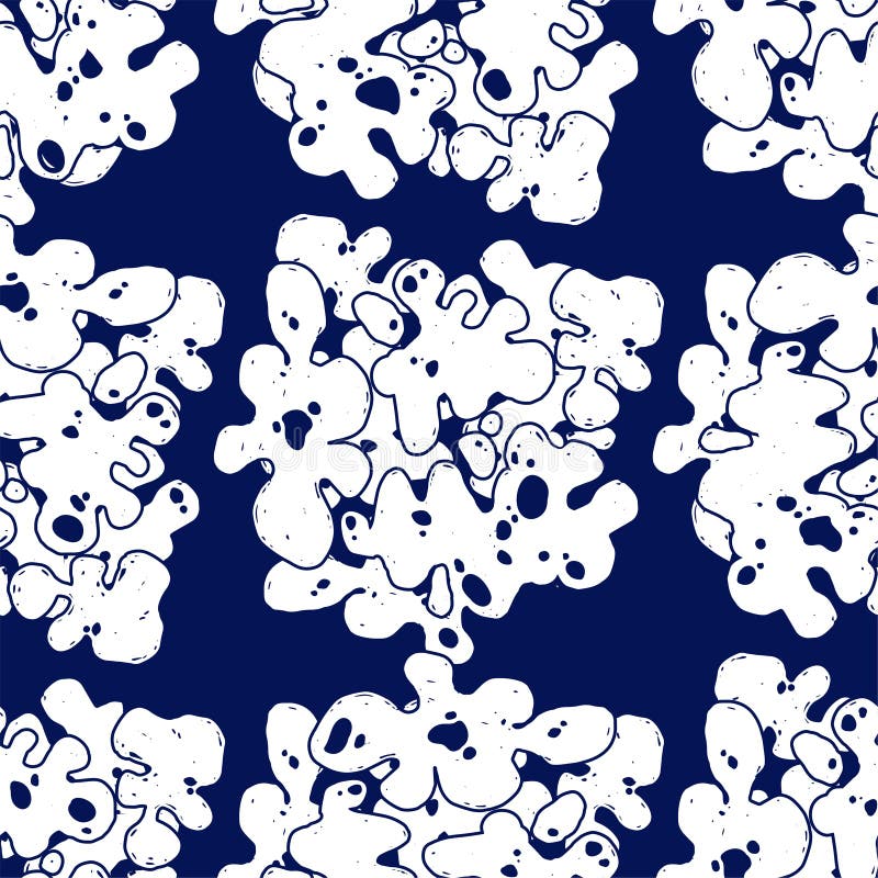 Abstract Vector Ink Blob Seamless Pattern Stock Vector Illustration