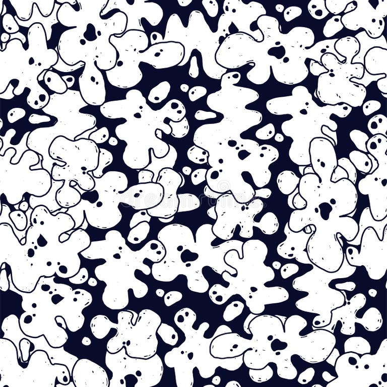 Abstract Vector Ink Blob Seamless Pattern. Stock Vector - Illustration ...