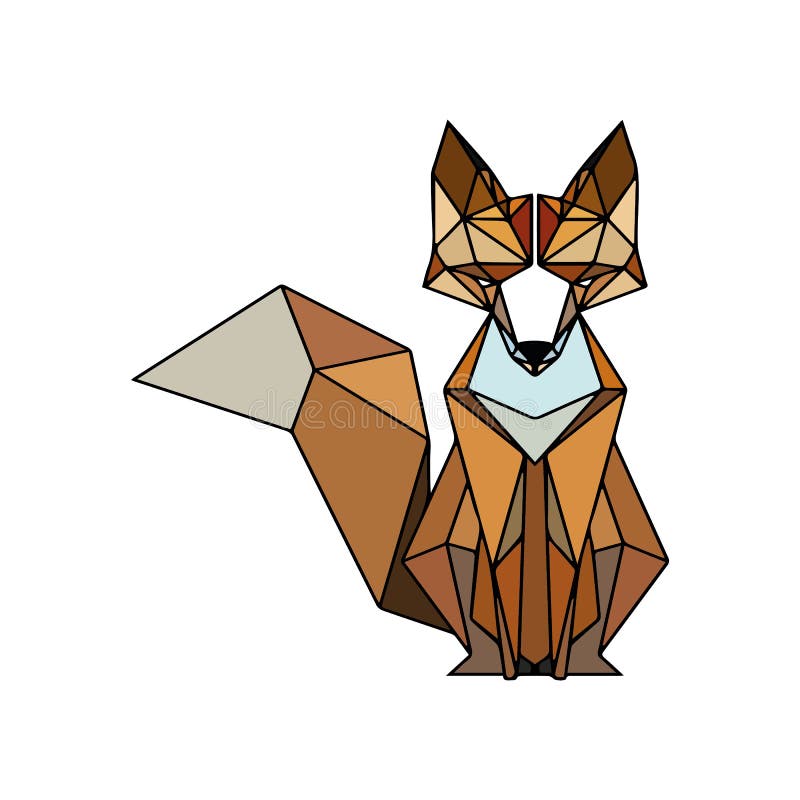 Abstract Vector Isolated Illustration. Polygonal Fox in Low Poly Style ...