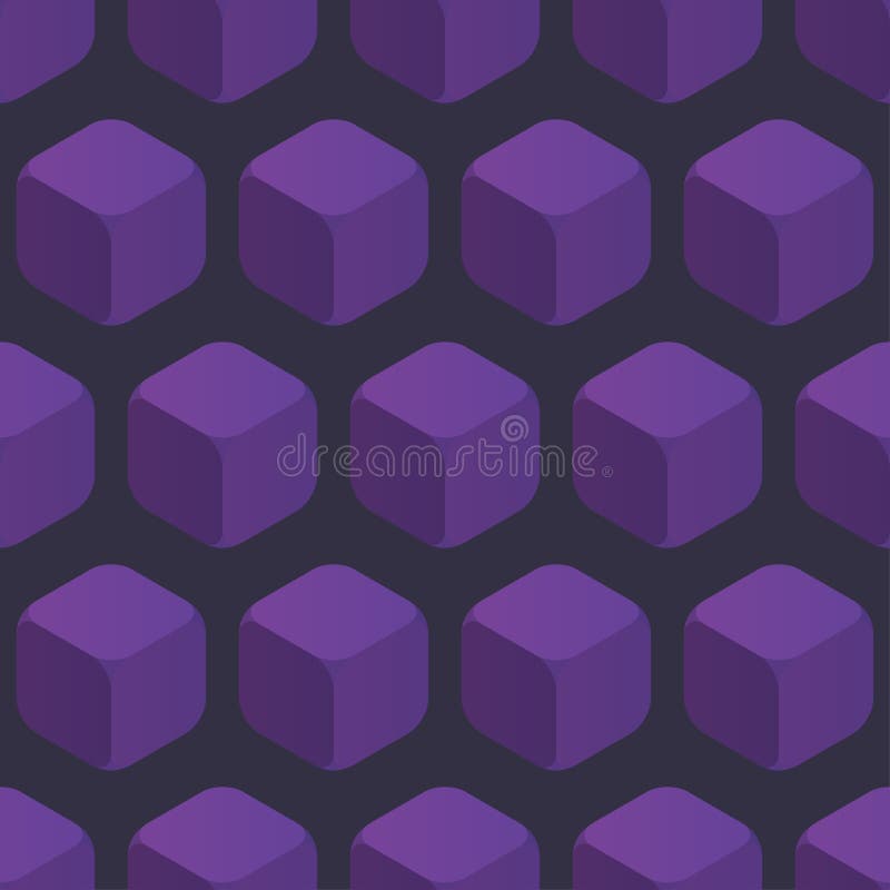 Abstract Vector Isometric 3d Shape Cube in Bright Violet Pink Color ...