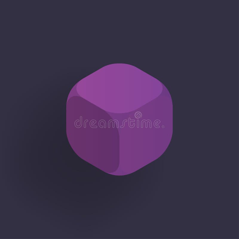 Abstract Vector Isometric 3d Shape Cube in Bright Violet Pink Color ...