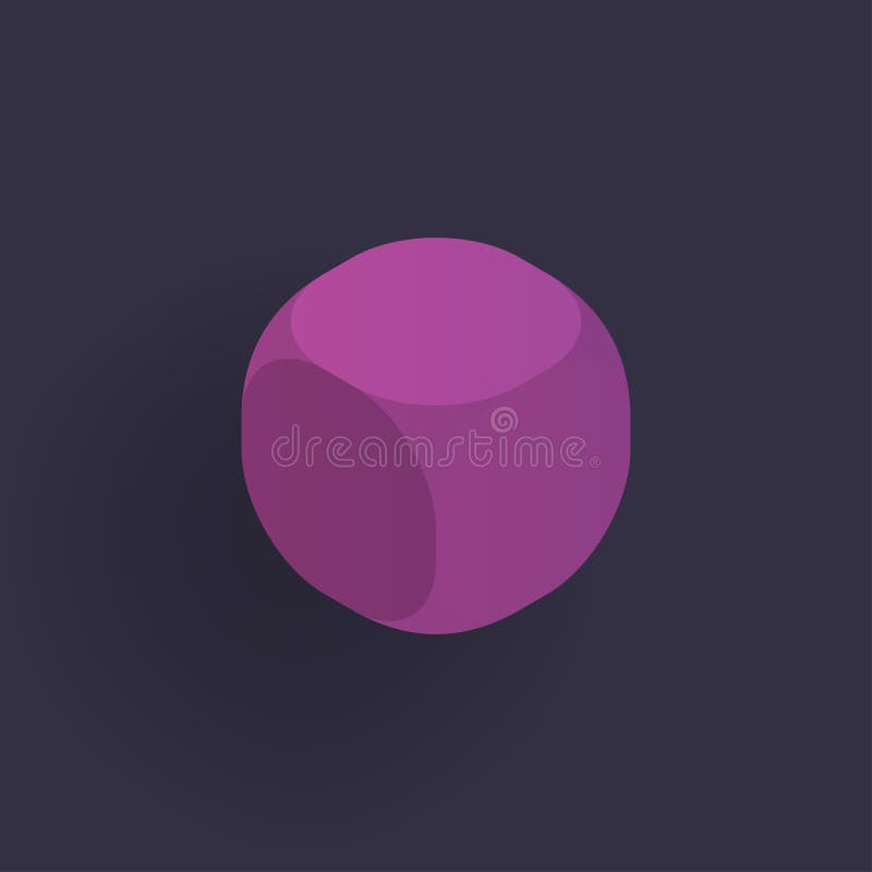 Abstract Vector Isometric 3d Shape Cube in Bright Violet Pink Color ...