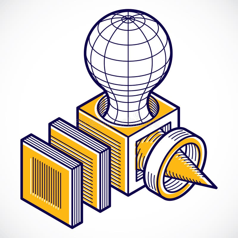 Abstract Vector Isometric Dimensional Shape Made Using Geometric Stock ...