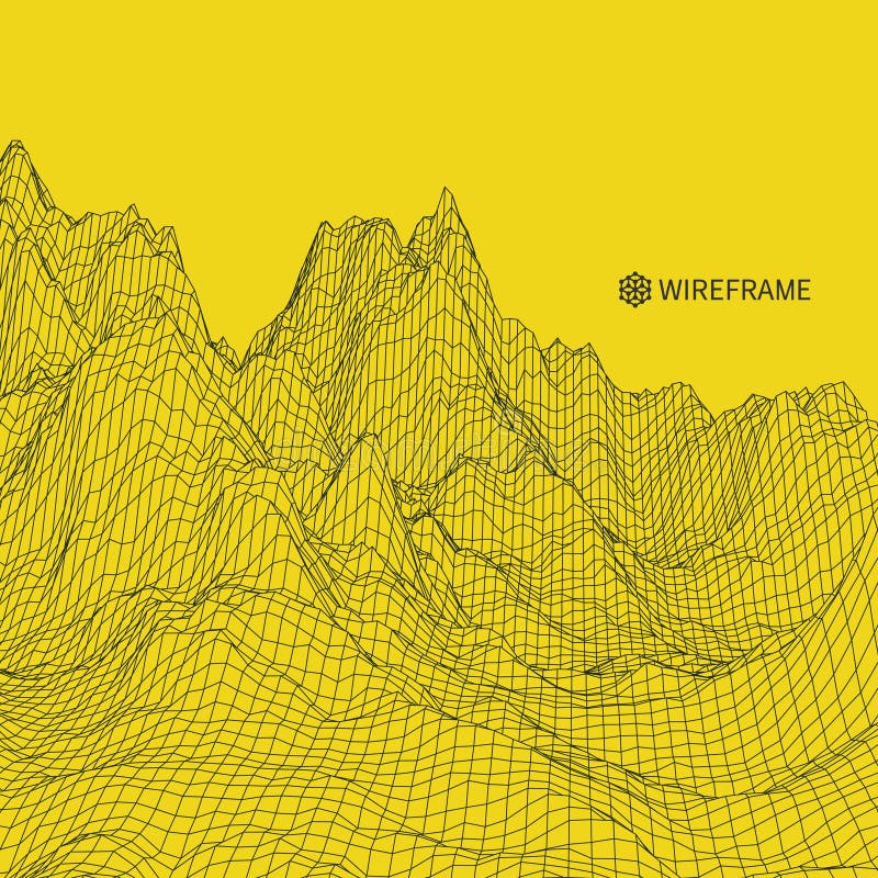 Abstract Vector Landscape Background. Cyberspace Grid. 3d Vector. Stock ...