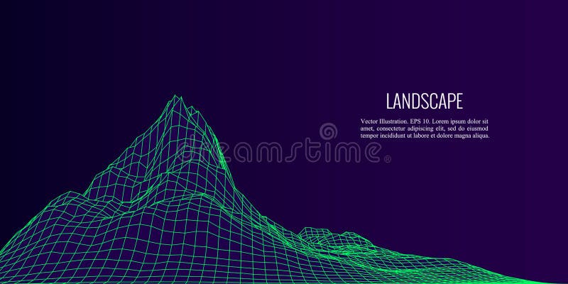 Abstract vector landscape stock vector. Illustration of mesh - 90966096