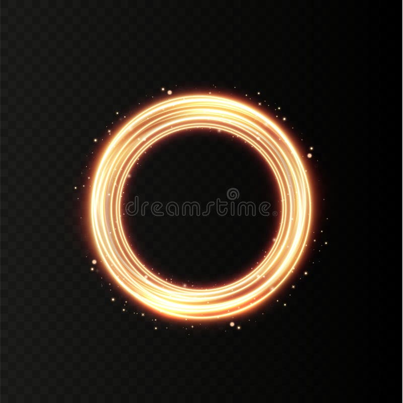 Vector Light Line Effect of Golden Circle. Stock Vector - Illustration ...
