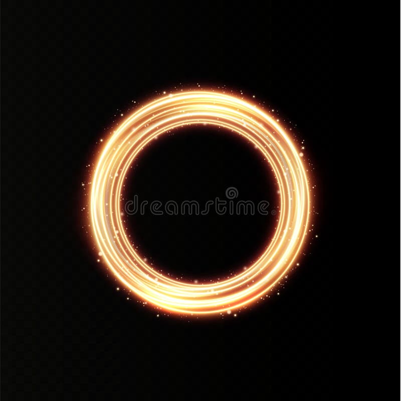 Vector Light Line Effect of Golden Circle. Stock Vector - Illustration ...