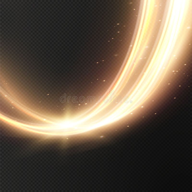 Luminous Gold Lines of Speed. Light Glowing Effect. Abstract Motion ...