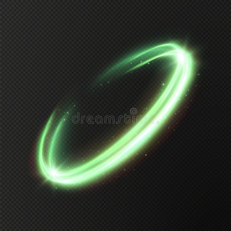 Luminous Green Lines of Speed. Light Glowing Effect. Abstract Motion ...