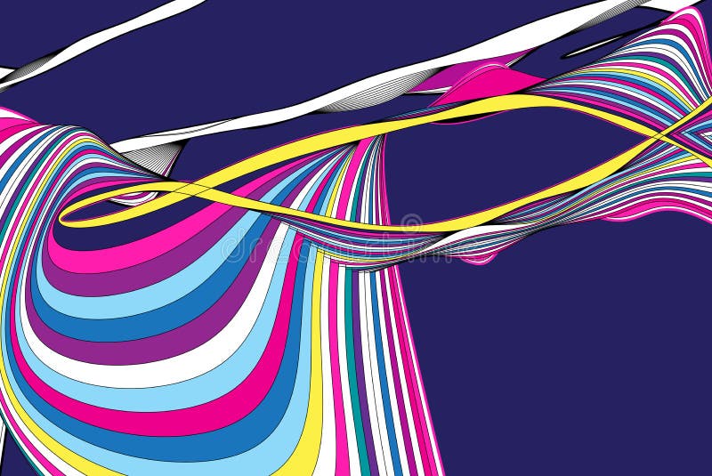 Abstract Vector Linear Waves Stock Illustration - Illustration of ...