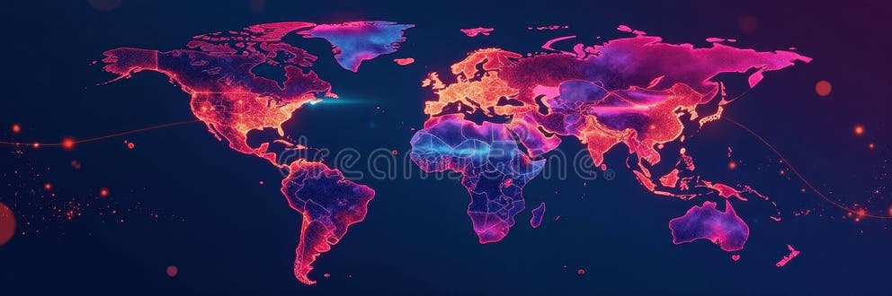 Abstract Vector Lines Depicting Flight Paths, Global Destinations ...